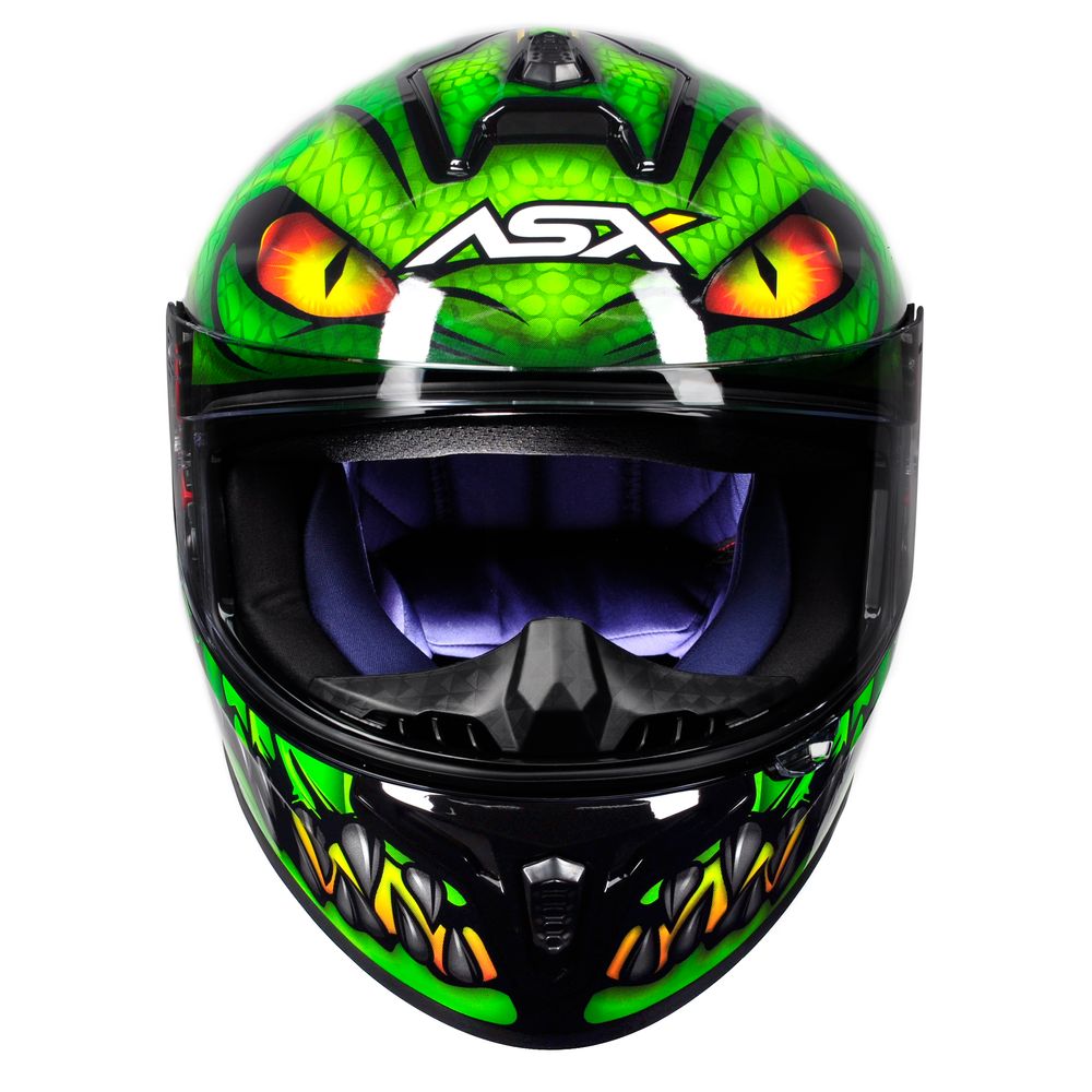 CAPACETE ASX DRAKEN RAPTOR BRILHO PRETO/VERDE - axxis