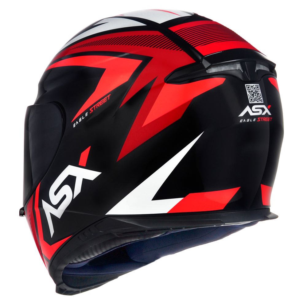 CAPACETE ASX EAGLE STREET BRILHO PRETO/VERMELHO/BRANCO - ASX