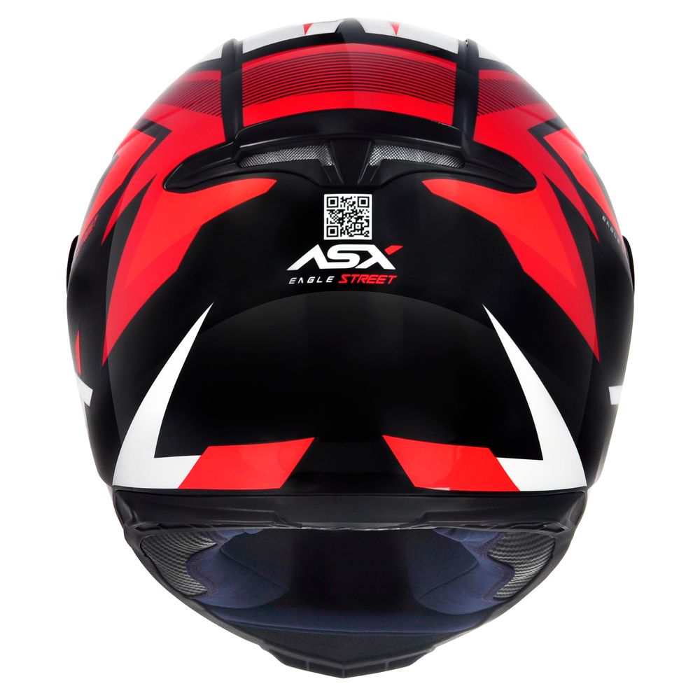 CAPACETE ASX EAGLE STREET BRILHO PRETO/VERMELHO/BRANCO - ASX