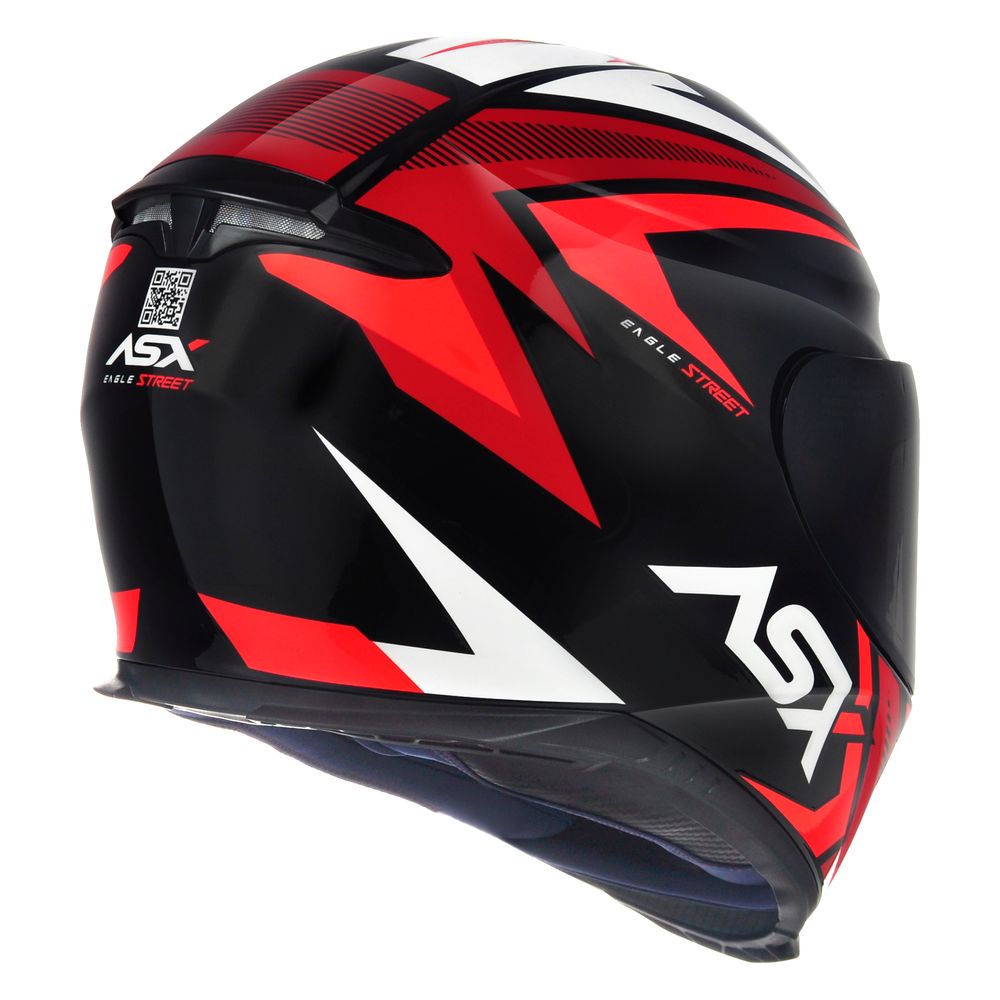 CAPACETE ASX EAGLE STREET BRILHO PRETO/VERMELHO/BRANCO - ASX