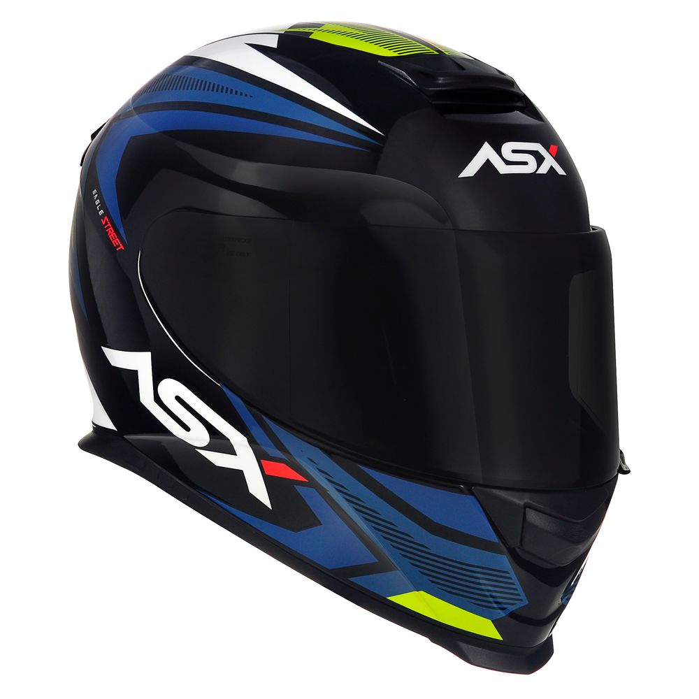 CAPACETE ASX EAGLE STREET BRILHO PRETO/AZUL/AMARELO - ASX