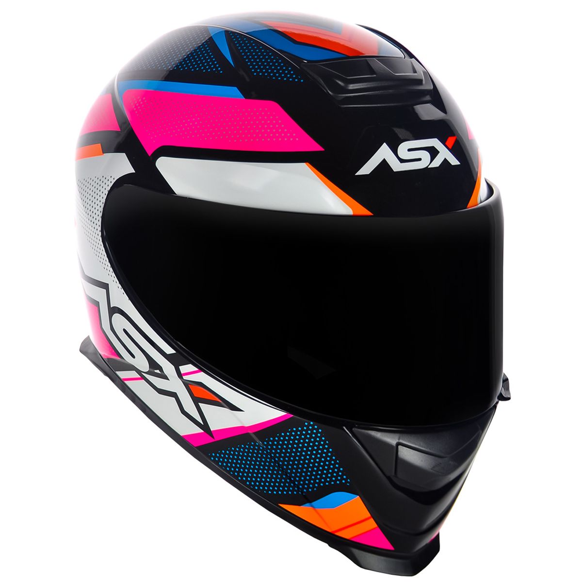 CAPACETE ASX EAGLE FAST BRILHO PRETO/ROSA/BRANCO - ASX