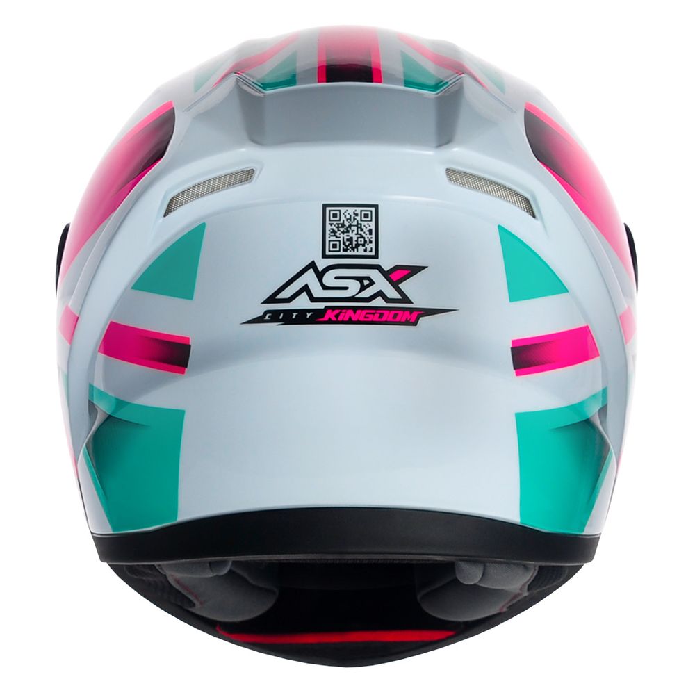 CAPACETE ASX CITY KINGDOM BRILHO BRANCO/ROSA/TIFFANY - ASX